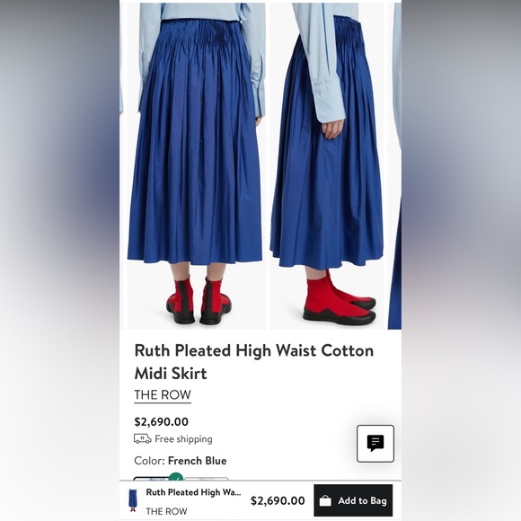 The Row | Skirts | Nwt The Row Ruth Skirt In Cotton 269 Sz 4 Sz 8 ...